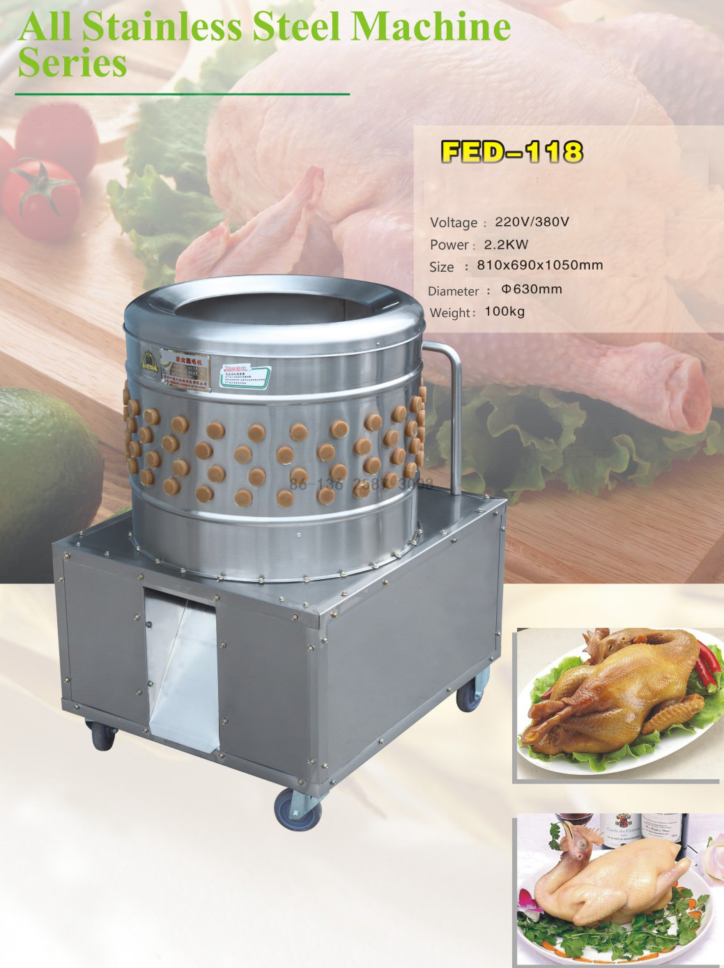 stainless steel poultry feather chicken plucker machine - Buy feather ...